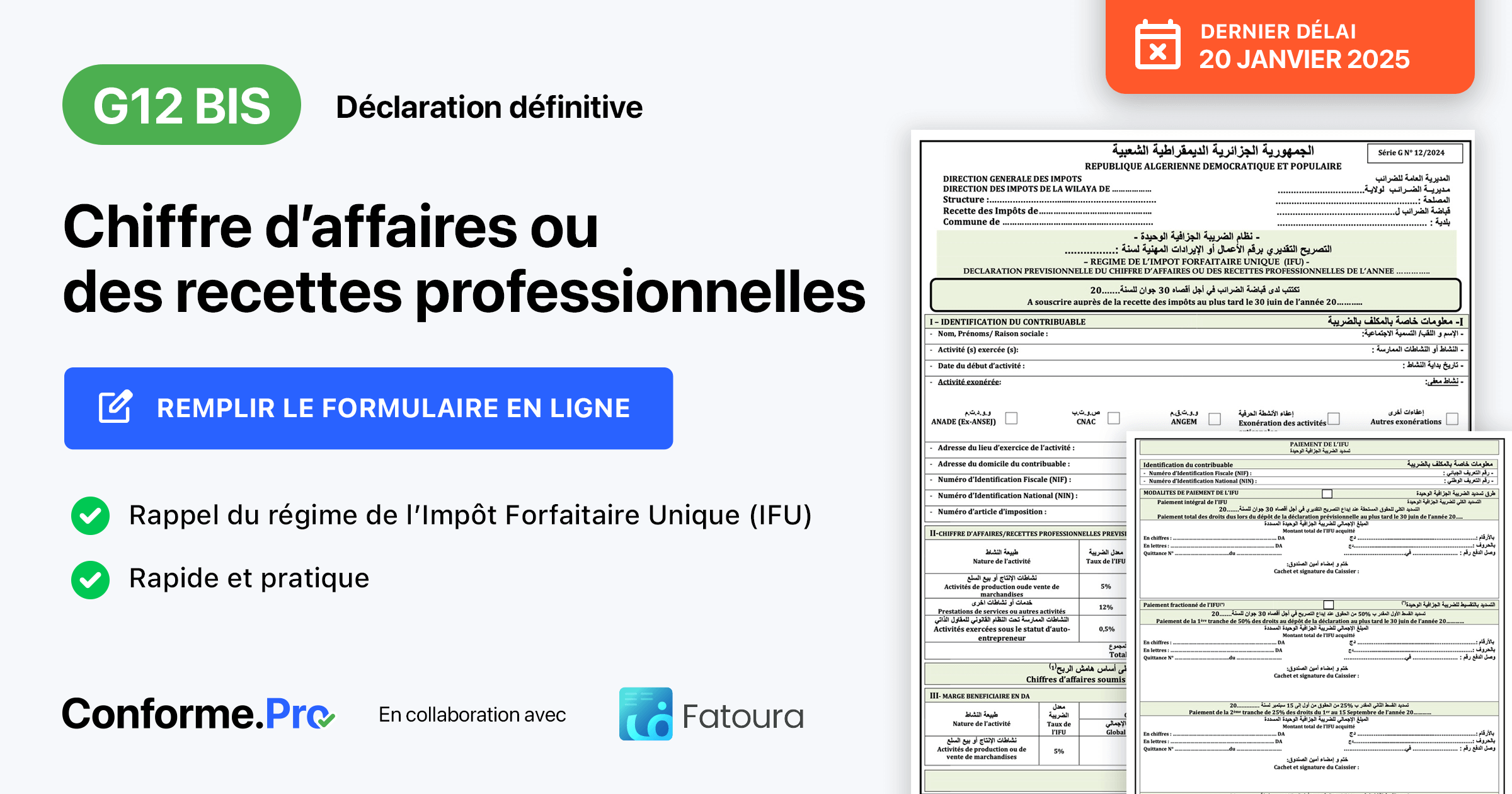 Formulaire G12 BIS : Déclaration définitive du chiffre d’affaires ou ...